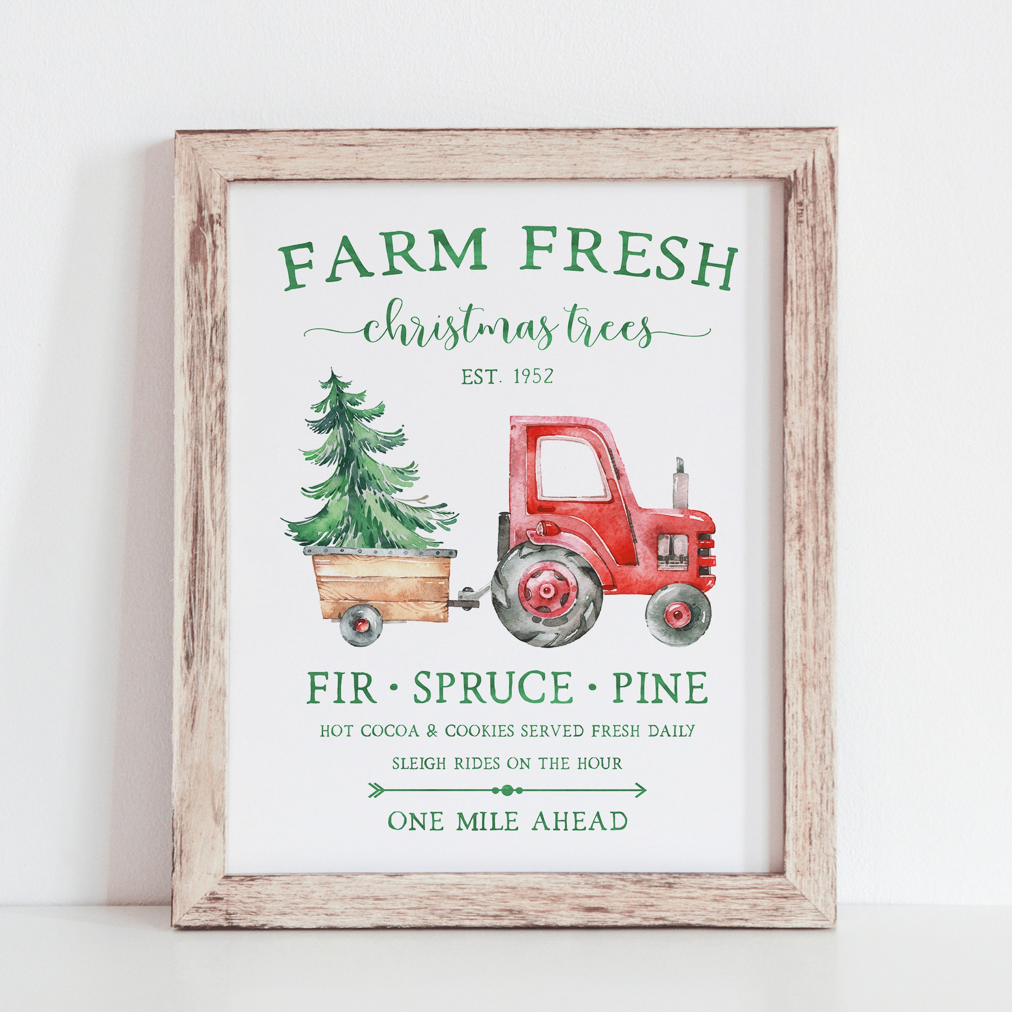 Farm Fresh Christmas Trees Printable Nostalgic Holiday Print - Etsy