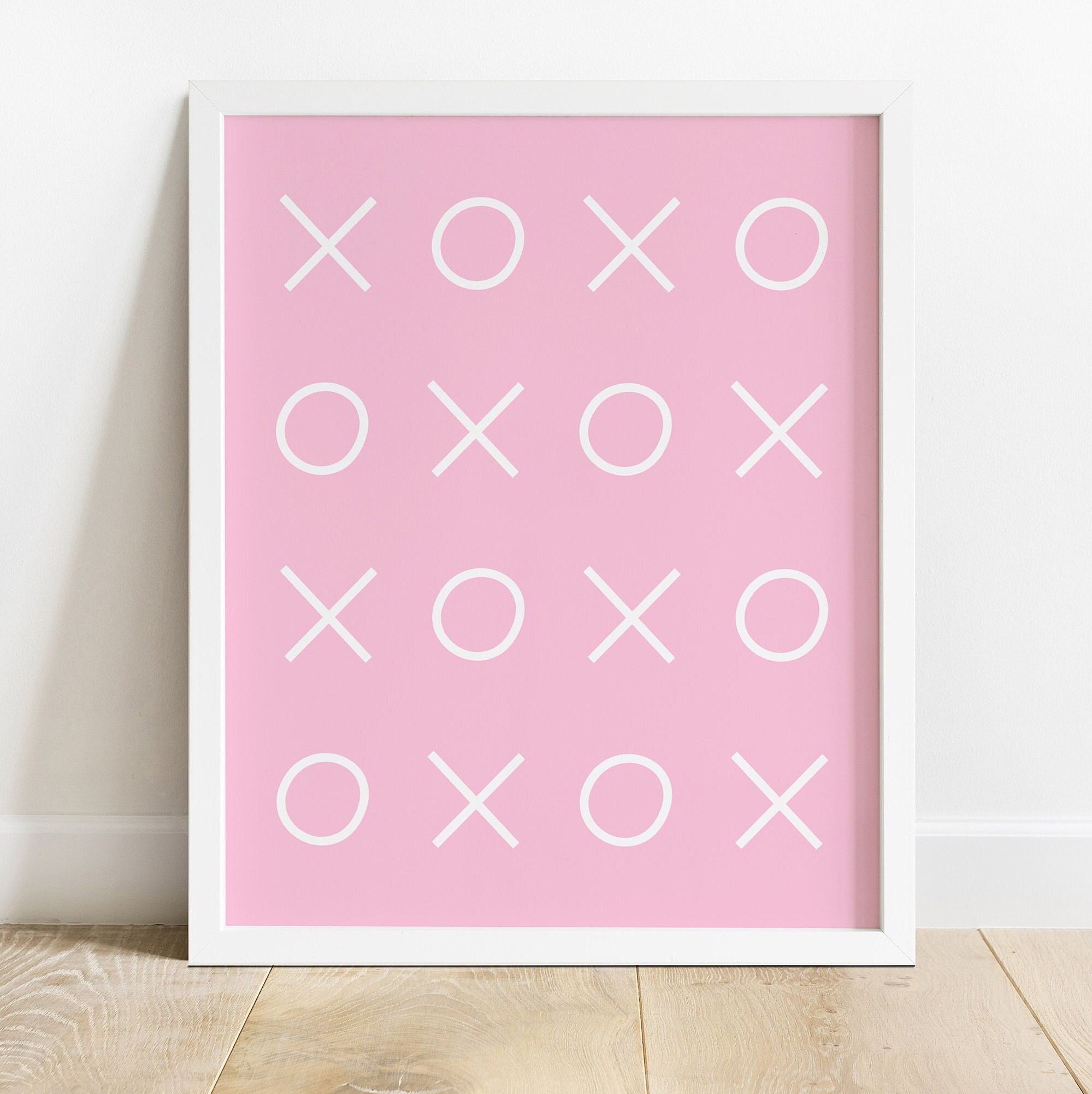 XOXO Printable Pink Valentine's Day Wall Art Hugs and - Etsy