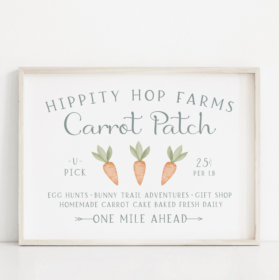 Carrot Patch Printable Easter Wall Art Springtime Decor | Etsy