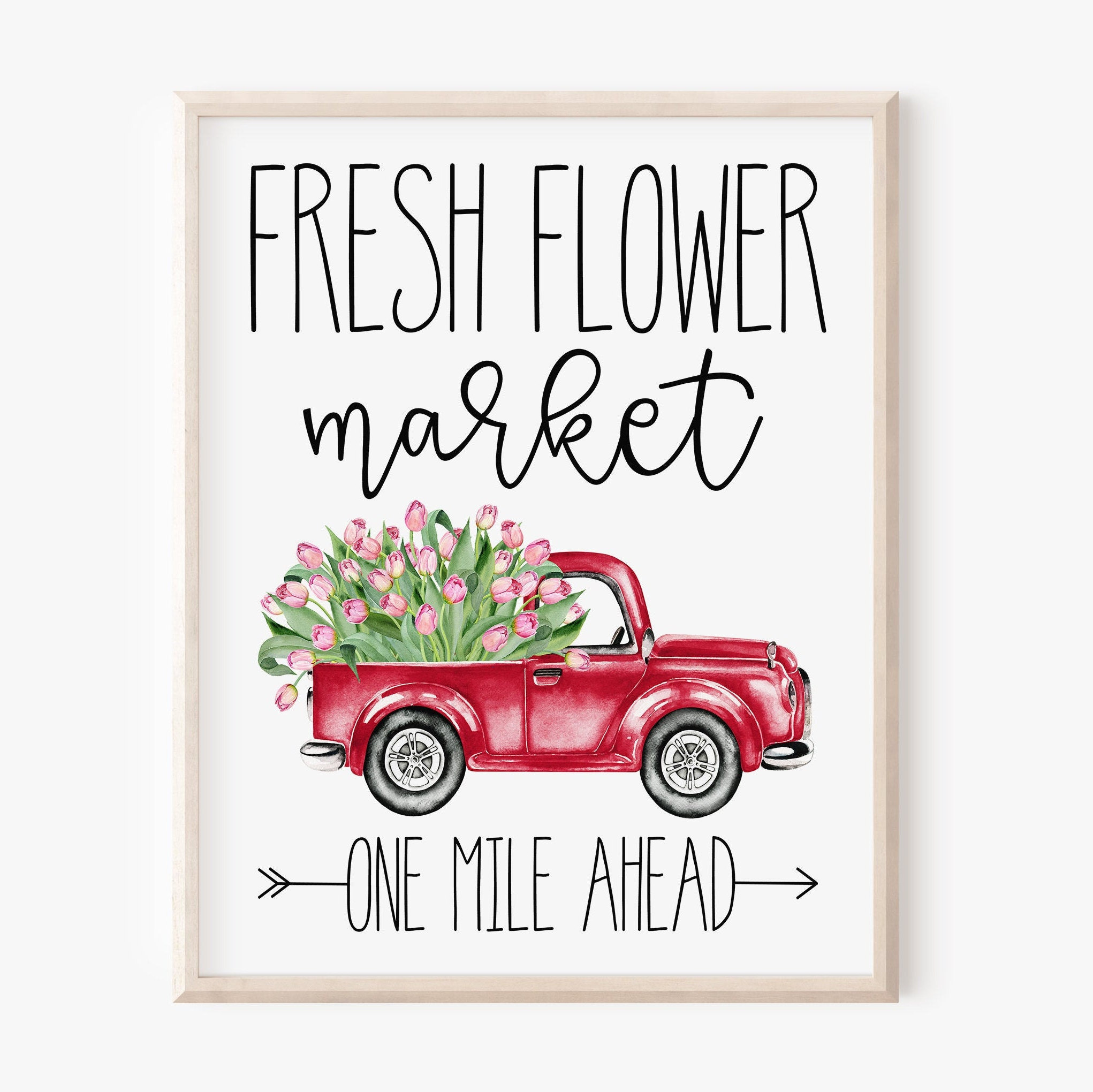 Instant Download Spring Truck Print Fresh Flower Market Sign - Etsy
