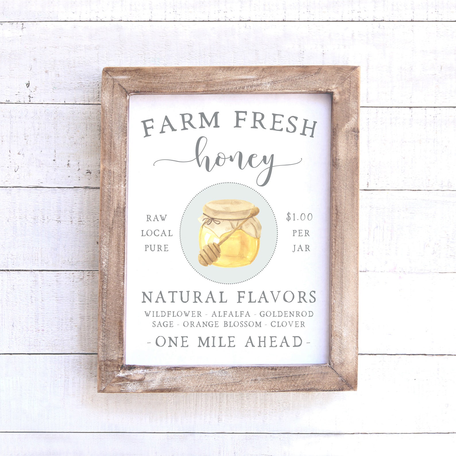 Farm Fresh Honey Printable Summertime Decor Bee Lover Gift | Etsy