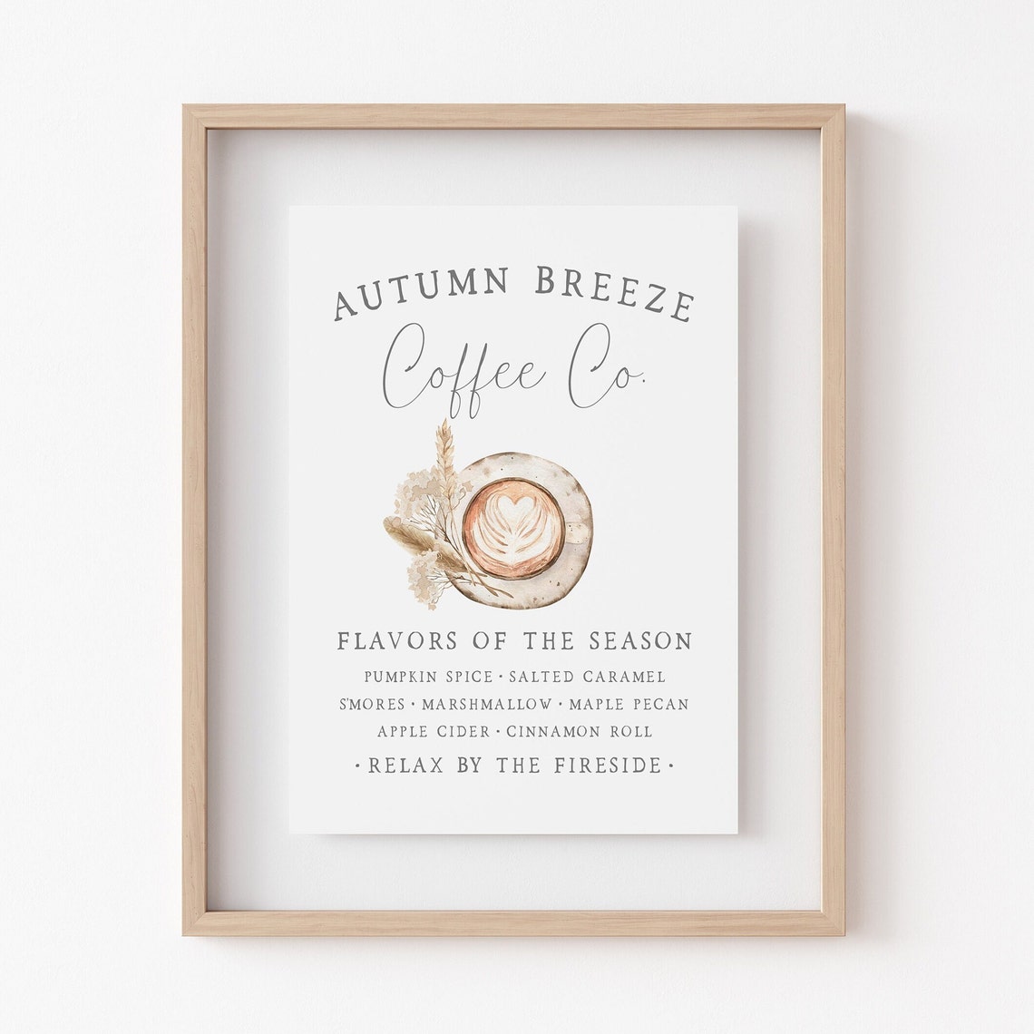 Autumn Coffee Menu Printable: Cozy Café Wall Art (instant Download) - Etsy
