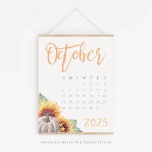 October 2025 Calendar Printable, Fall Monthly Planner, Autumn Office ...