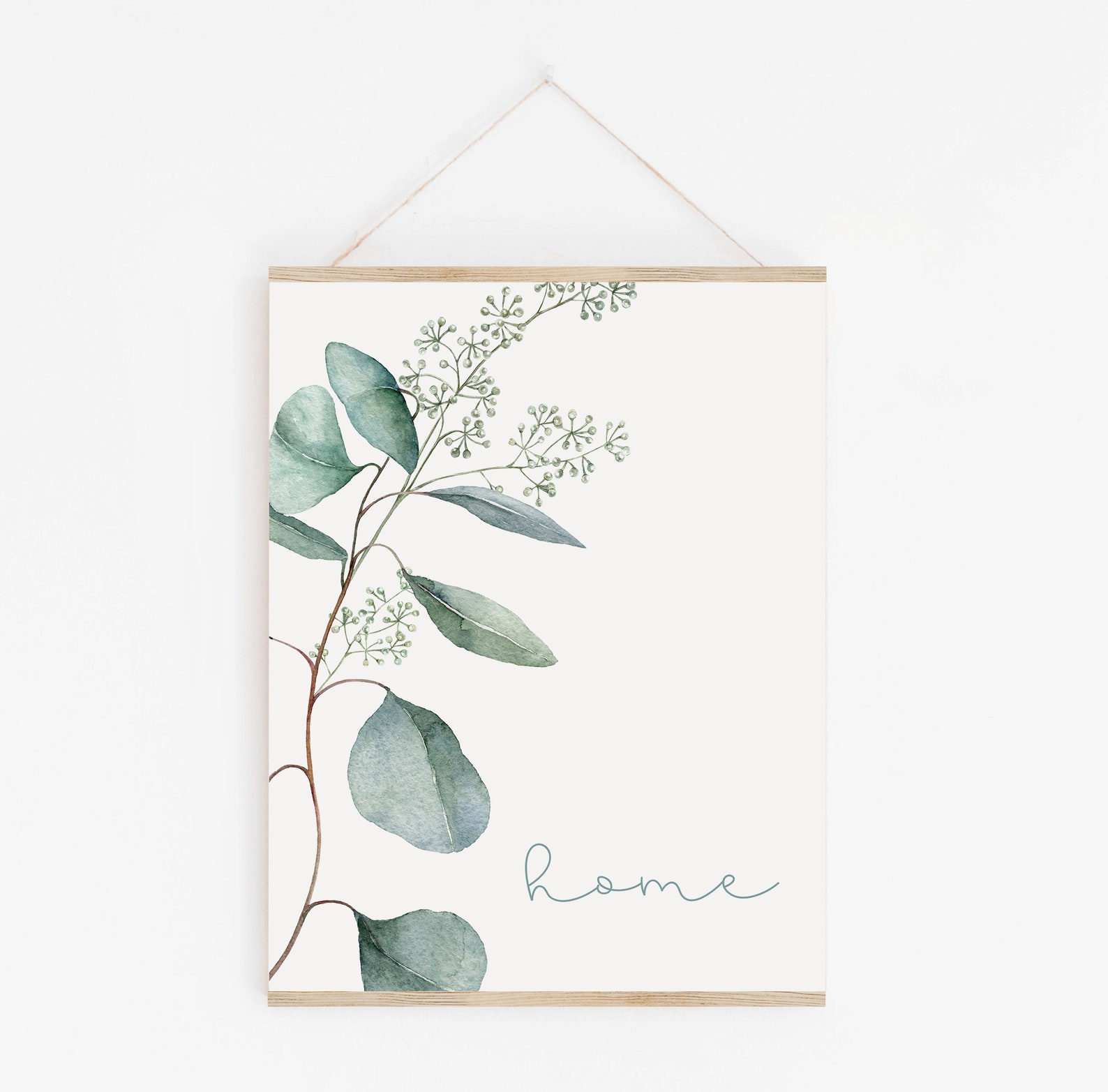 Home Printable Watercolor Eucalyptus Art Print Simple - Etsy