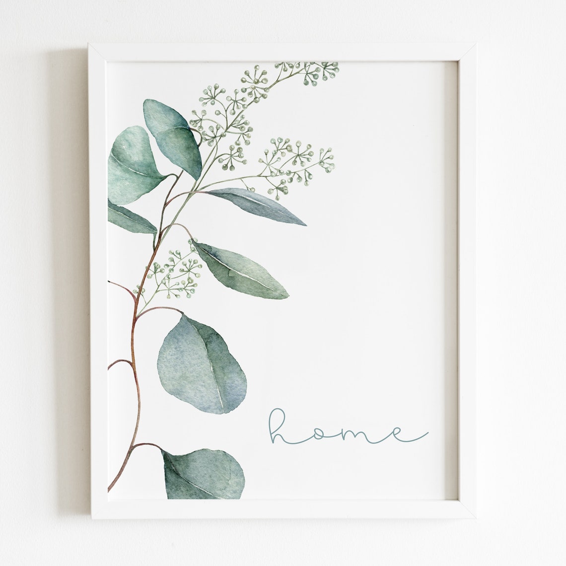 Home Printable Watercolor Eucalyptus Art Print Simple | Etsy