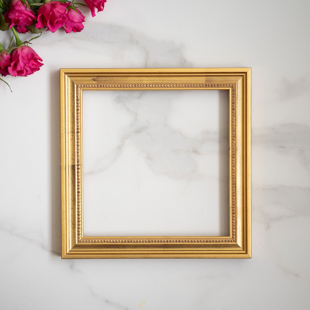 20x20 Cm Ornate Gold Leaf Wood Frame: Vintage Gallery Wall Art - 8x8 ...