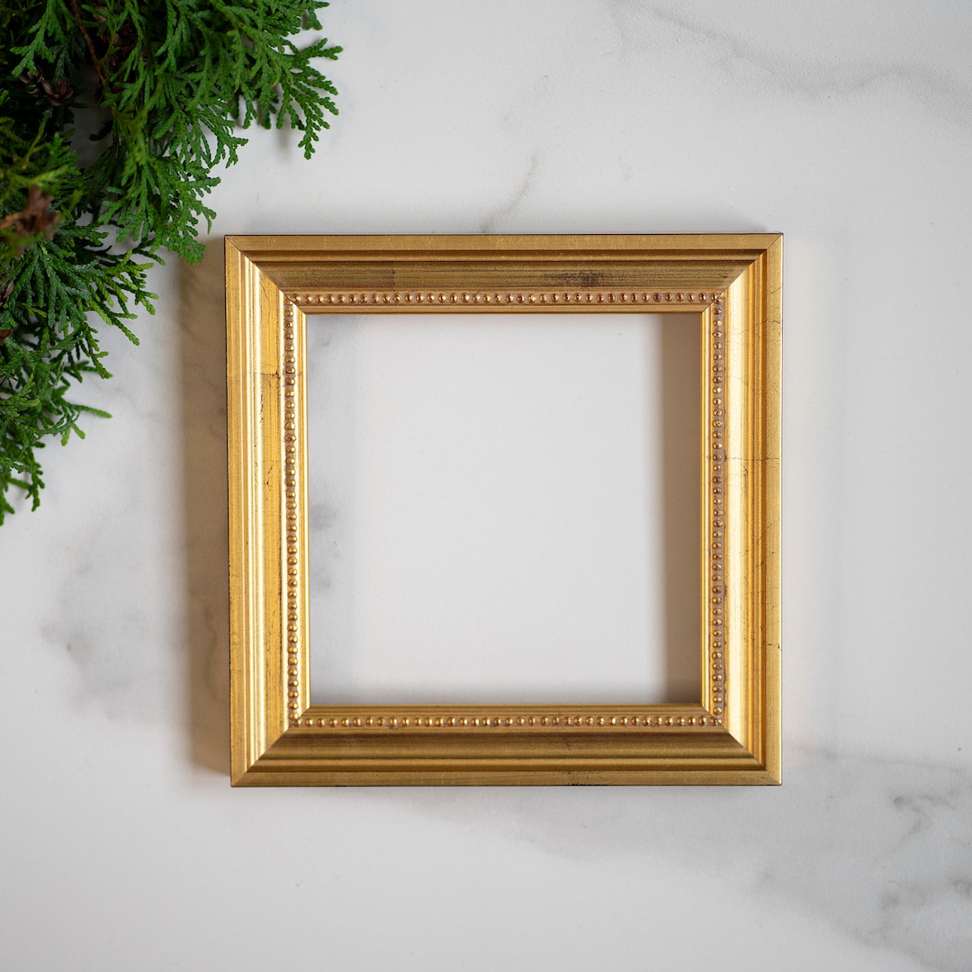 6x6 IN Wood Frame for Wall Art Gold Color, 15X15 CM Vintage Style Frame ...