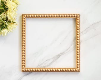 8x8 IN Vintage Style Ornate Gold Leaf Handcrafted Square Wood Frame for ...