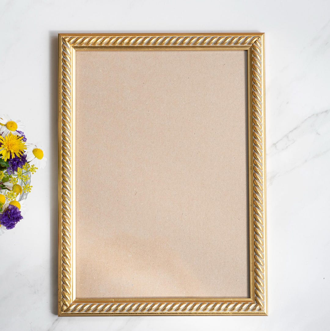 A4 - 8.26x11.8 Inch Handcrafted Gold Wooden Picture Frame - Vintage Style Diploma Frame - Etsy