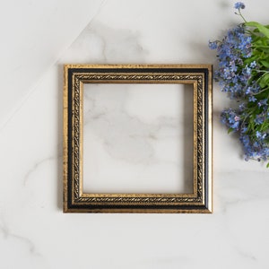 6x6 IN Wood Frame for Wall Art Golden Black 15X15 CM Vintage Style ...