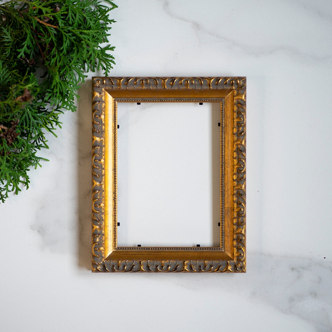 5x7 IN Vintage Style Ornate Gold WOOD Frame for Painting, 13x18 Cm ...