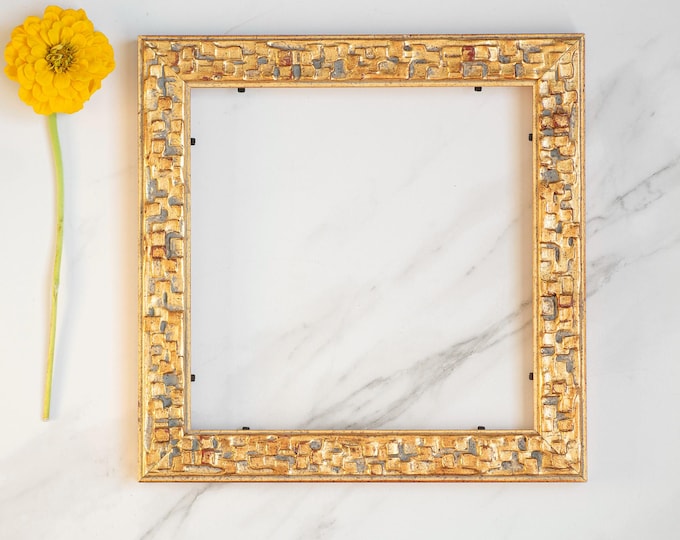 8x8 Inch Gold Square Frame Simple Cottage-style Rounded Bead Profile ...