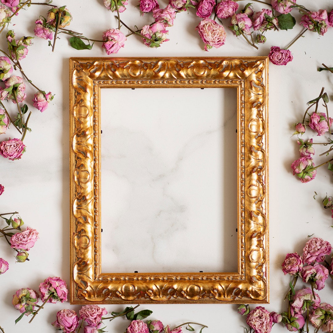 7x9,5 IN Handcrafted Vintage Style Golden Wood Frame 18x24 Cm - Etsy