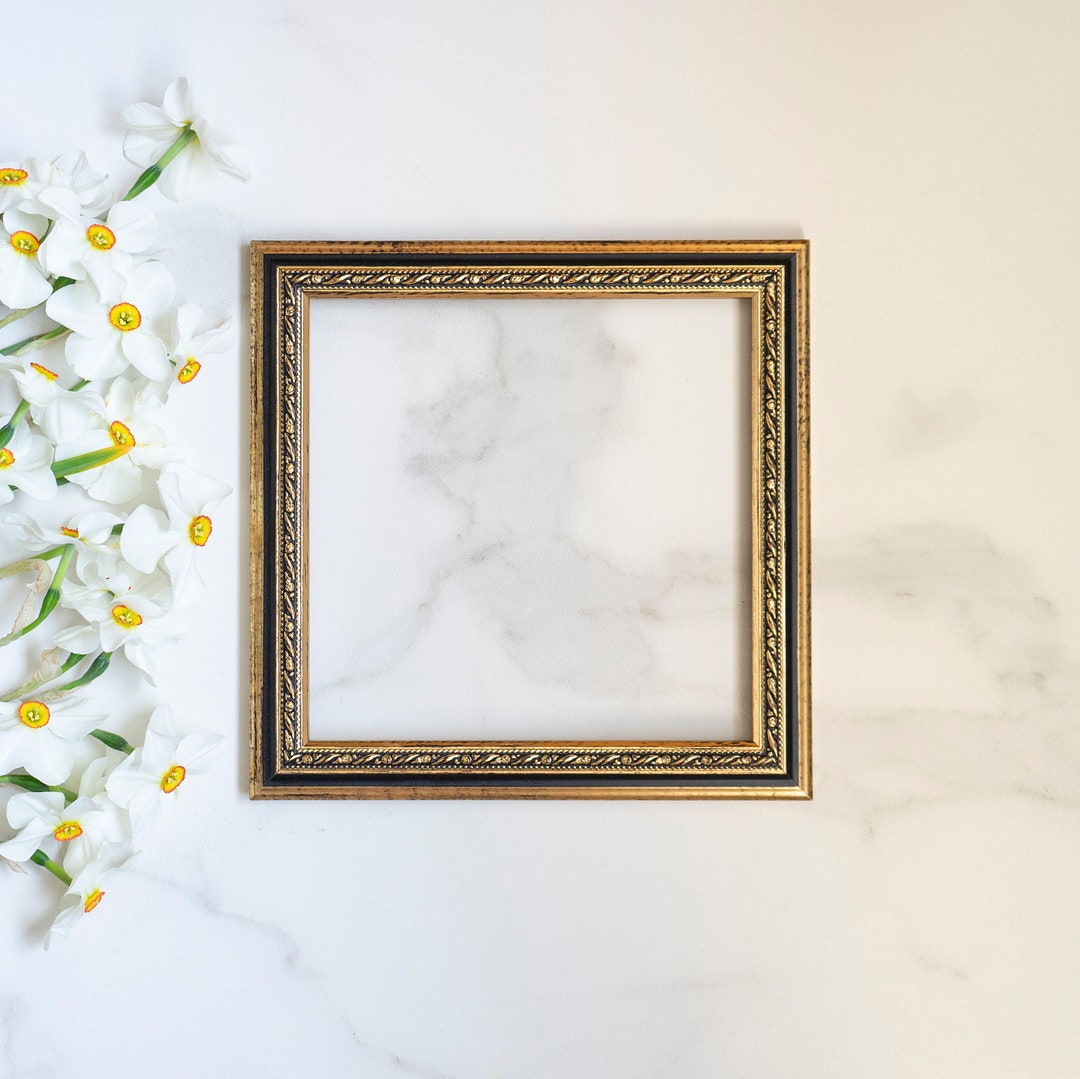 8x8 Inch Vintage Style Golden Black Wood Gallery Wall Frame - Etsy