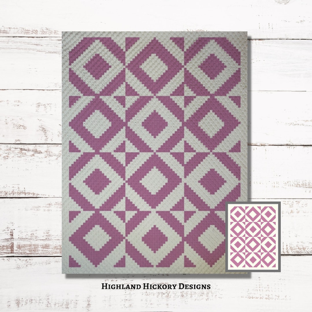 Geometric 1 Graph Crochet Pattern C2C, Mini C2c, Tss, Sc, Hdc, Dc ...