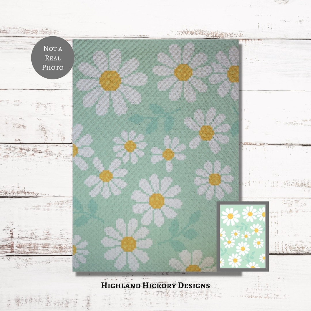 Daisies Graph Crochet Pattern C2C, Mini C2c, Tss, Sc, Hdc, Dc Graphgan ...