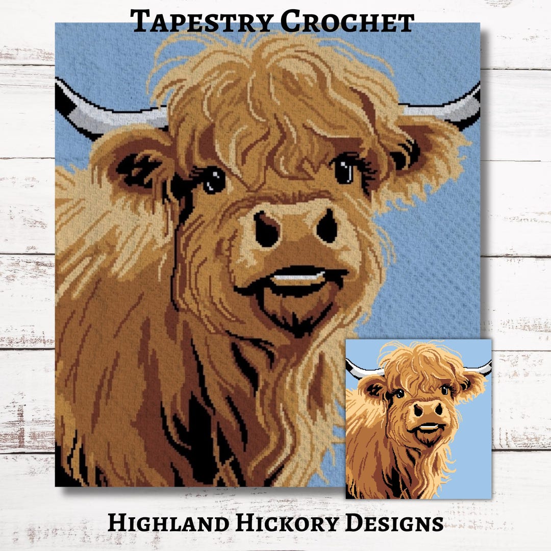 Highland Cow Graph 2 (SC) Crochet Pattern Single Crochet Graphgan ...