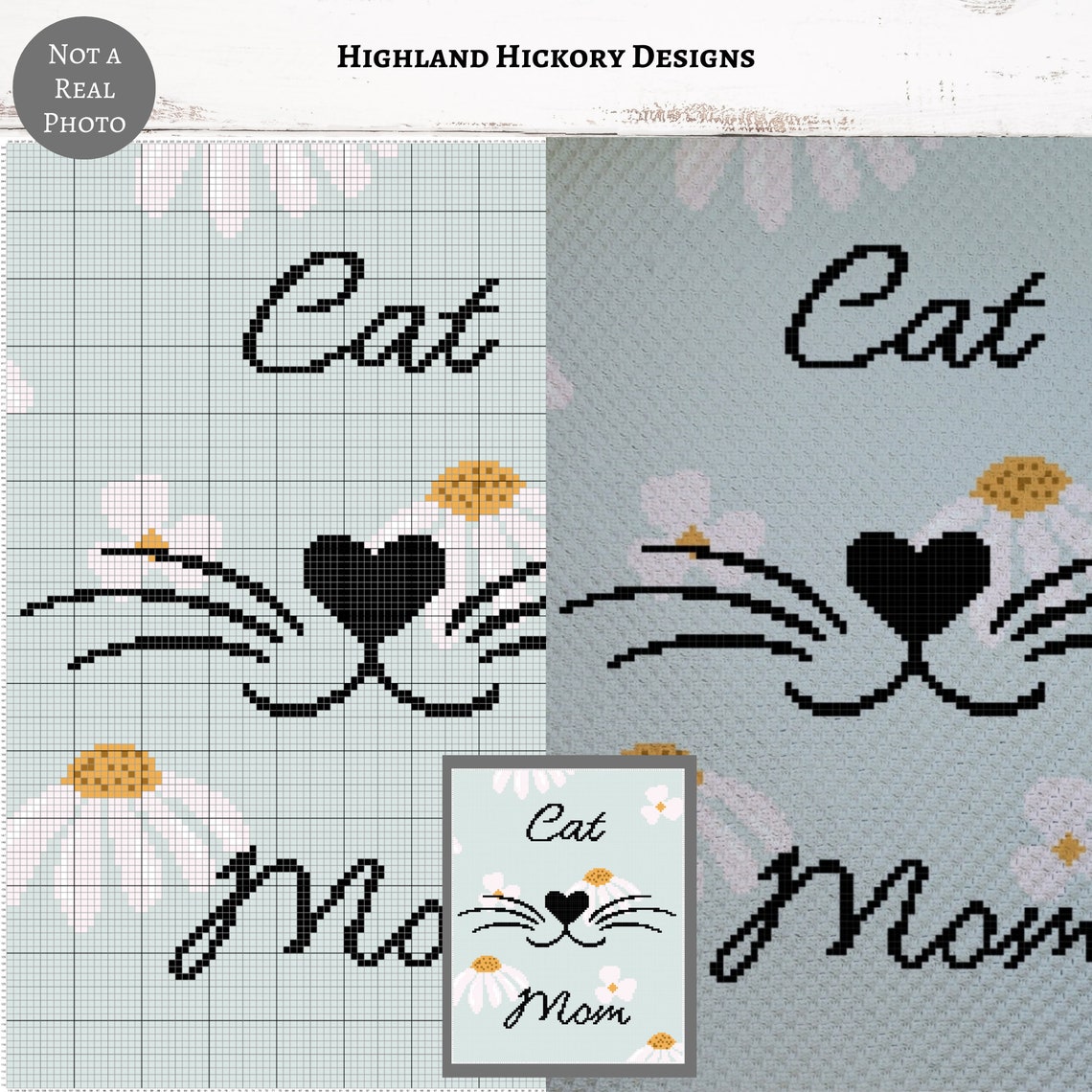 Cat Mom Graph Crochet Pattern C2C Graphgan + Written Instructions ...