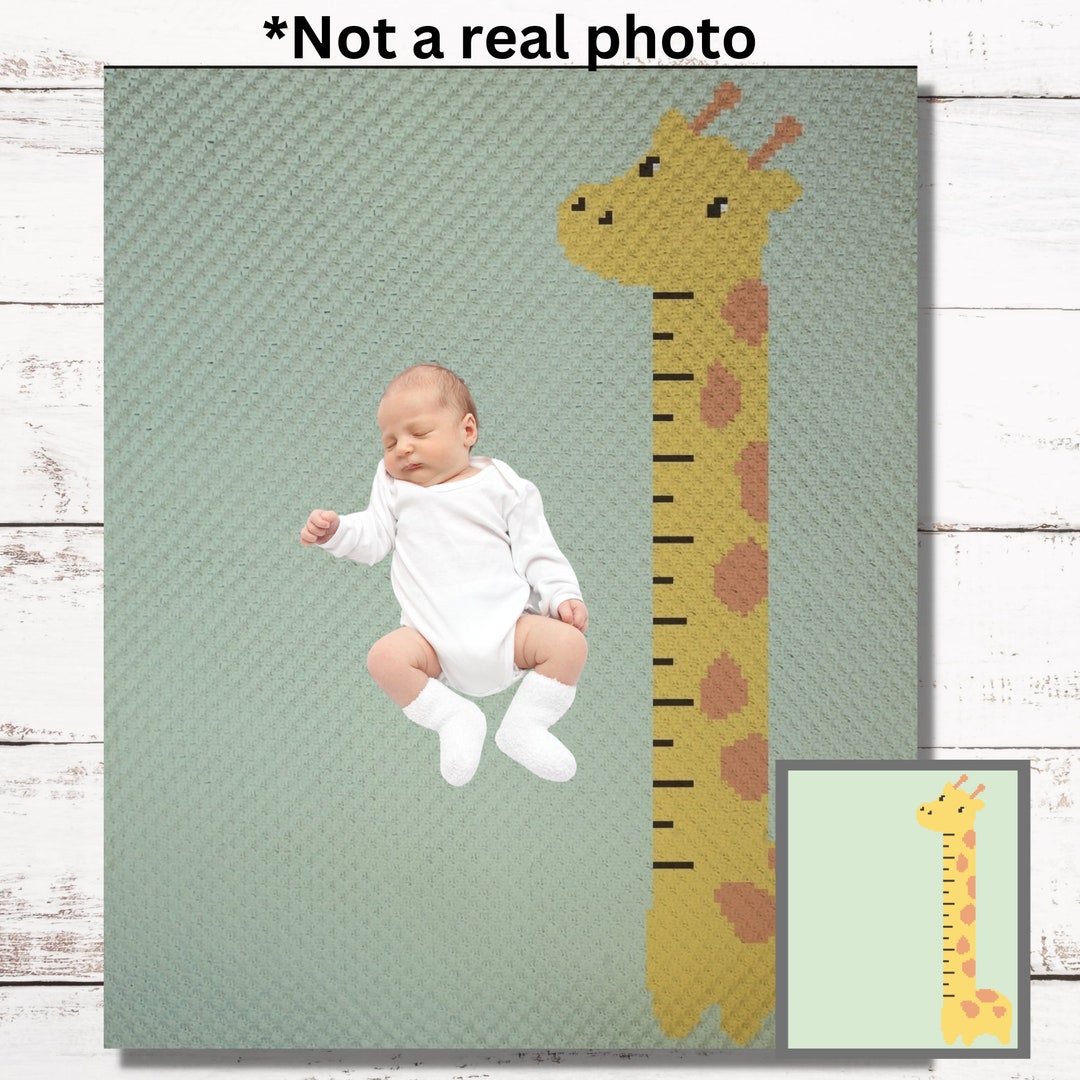 Measuring Giraffe Graph Crochet Pattern C2C, Mini C2c, Tss, Sc, Hdc, Dc ...