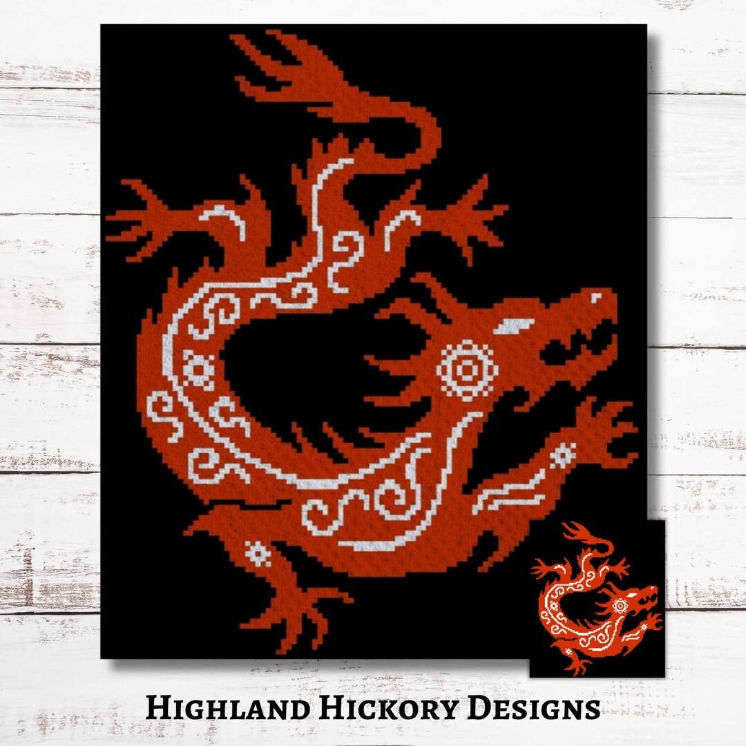 Chinese Dragon Graph Crochet Pattern C2C Graphgan + Written ...