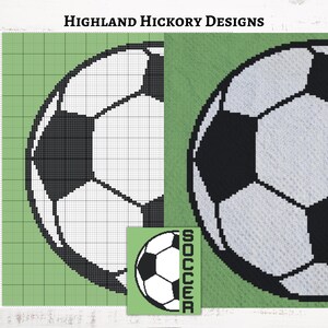 Soccer Graph Crochet Pattern C2C Graphgan + Written Instructions Corner ...