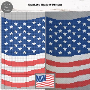 Waving Flag Graph Crochet Pattern C2C, Mini C2c, Tss, Sc, Hdc, Dc ...