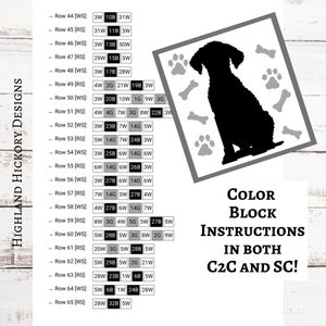 Puppy Silhouette Graph Crochet Pattern C2C Graphgan +written ...