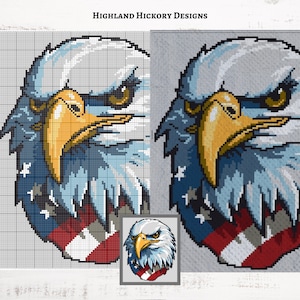 American Eagle Graph Crochet Pattern C2C, Mini C2c, Tss, Sc, Hdc, Dc ...