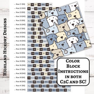 Dog Pound Graph Crochet Pattern C2C Graphgan + Written Instructions ...