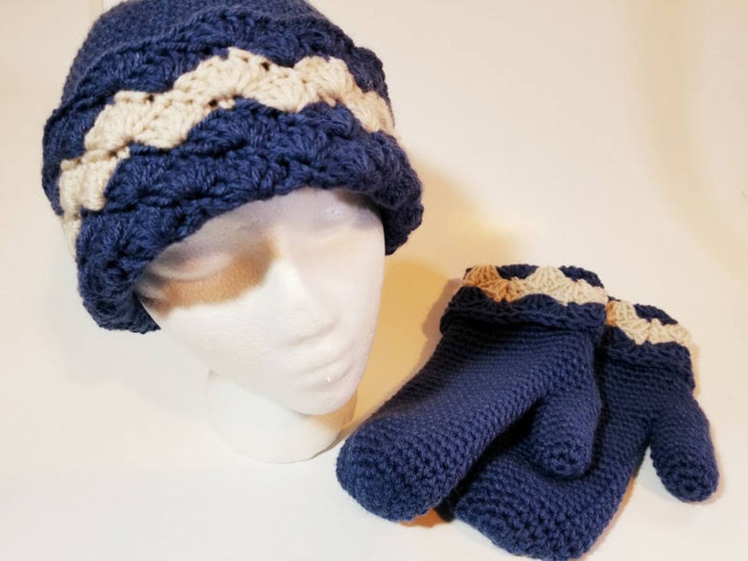 Crochet Wavy Shells Beanie, Mittens, and Scarf PATTERNS ONLY Winter ...