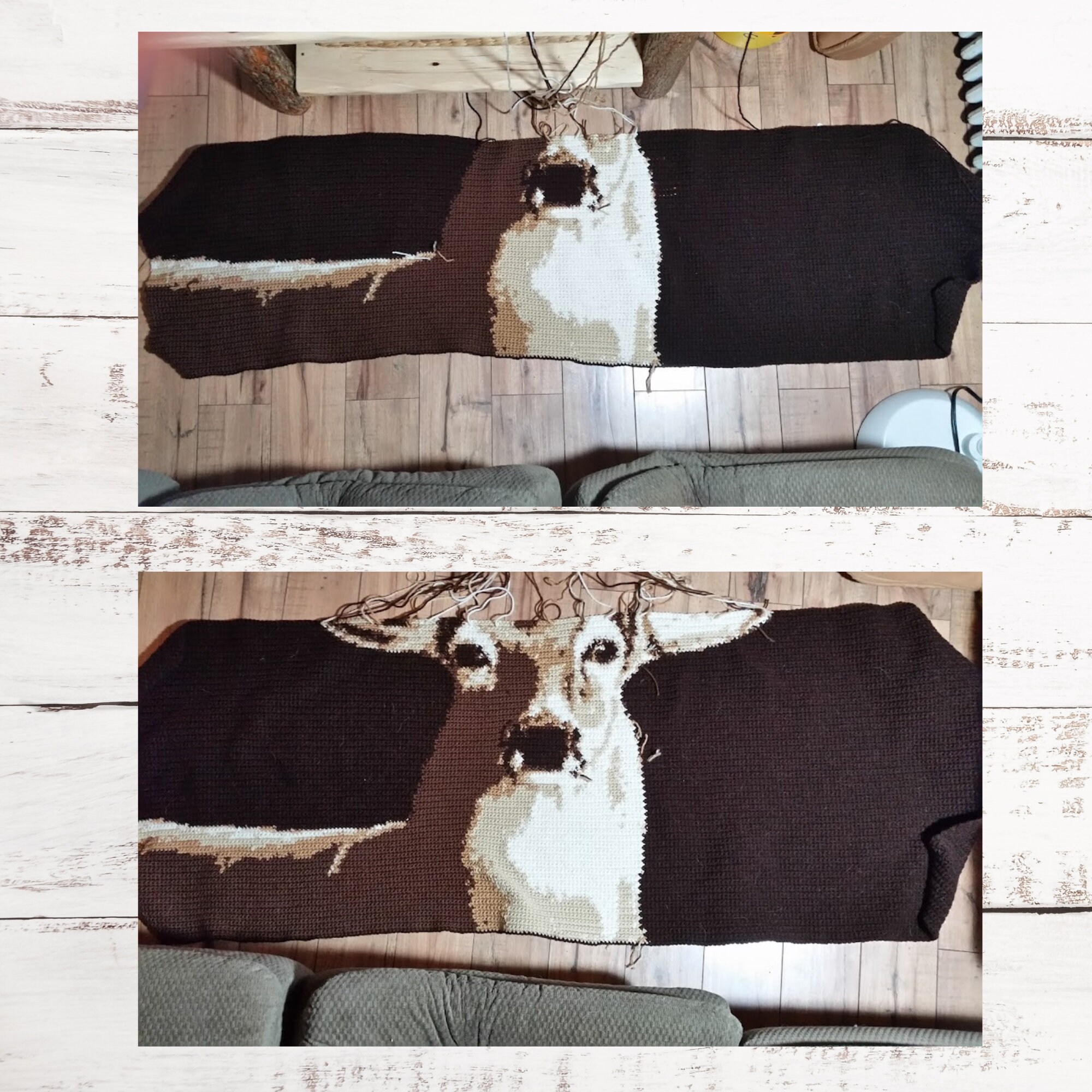 Realistic Deer Graph Crochet Pattern Tapestry or Tunisian Crochet, Sc ...