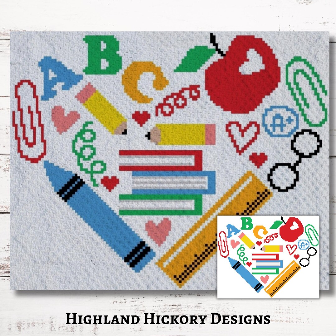 Teaching Supplies Graph Crochet Pattern C2C Graphgan + Written ...