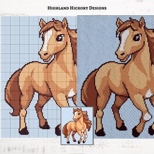 Horse Graph Crochet Pattern C2C Graphgan + Written Instructions Corner ...