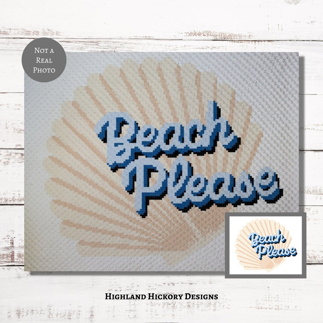 Beach Please Graph Crochet Pattern C2C, Mini C2c, Tss, Sc, Hdc, Dc ...