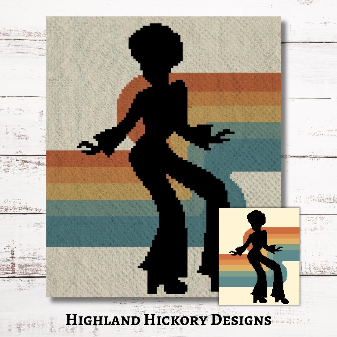 Disco Star Graph Crochet Pattern C2C Graphgan + Written Instructions ...