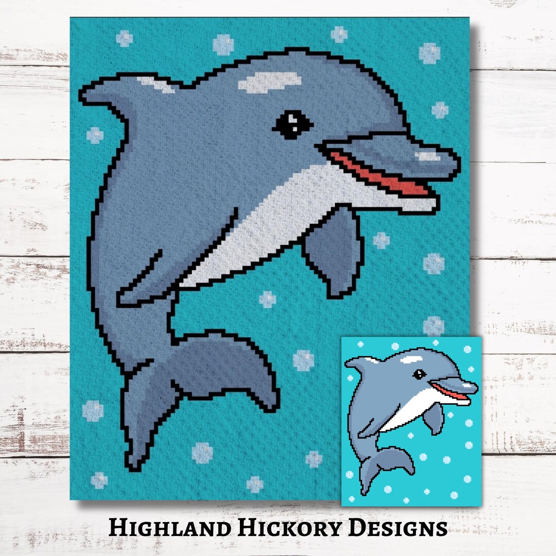 Dolphin Graph Crochet Pattern C2C Graphgan + Written Instructions ...