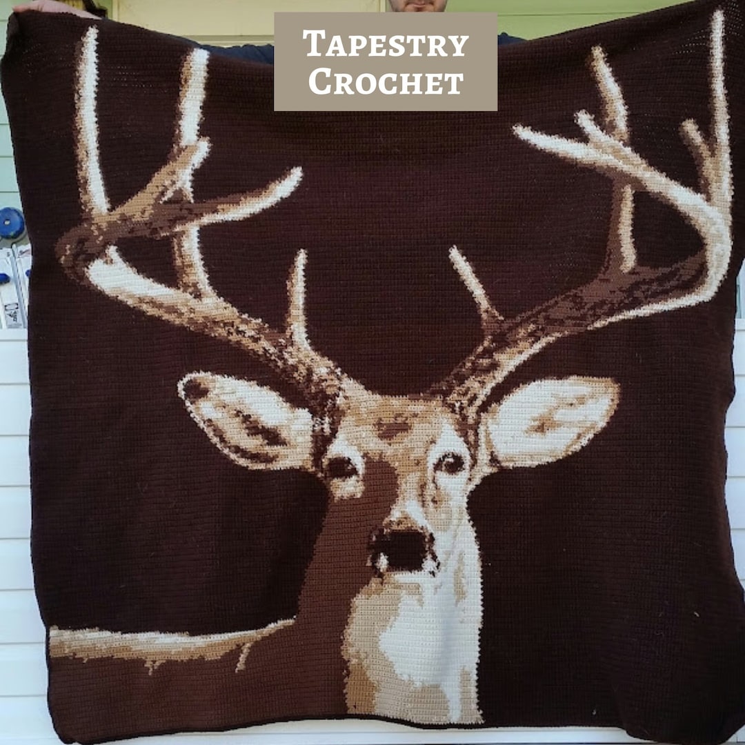 Realistic Deer Graph Crochet Pattern Tapestry or Tunisian Crochet, Sc ...