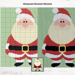 Santa Graph Crochet Pattern C2C, Mini C2c, Tss, Sc, Hdc, Dc Graphgan ...