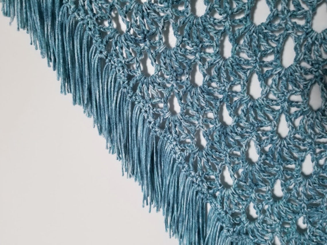 Crochet April Showers Shawl PATTERN ONLY Triangle Shawl Prayer Shawl ...