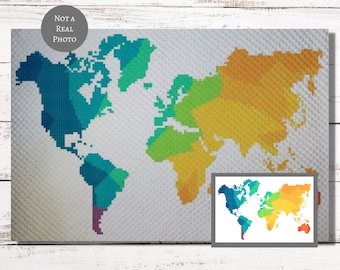 World Map Wall Hanging Crochet Pattern Chart Included. - Etsy
