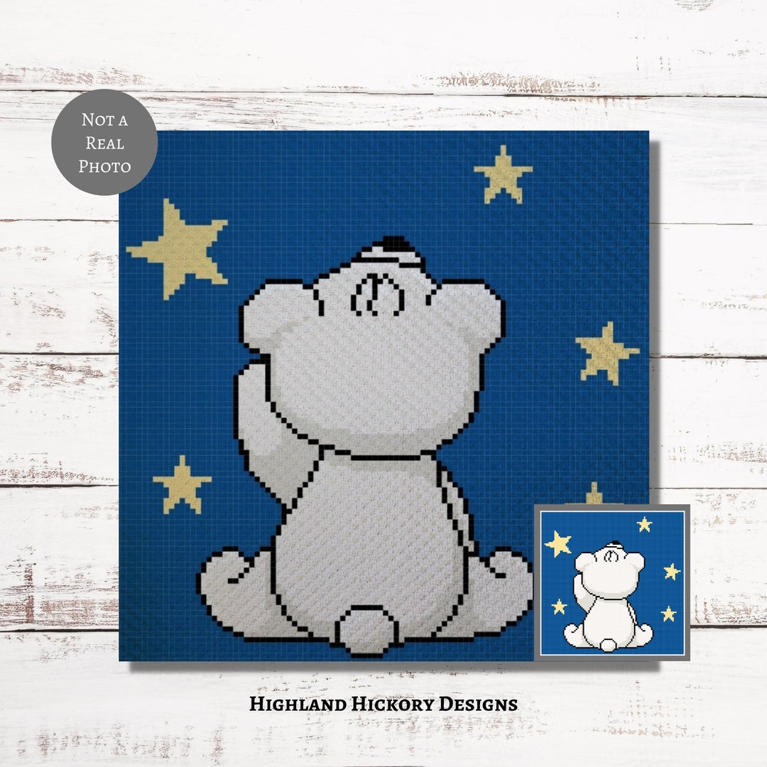 Stargazing Bear Graph Crochet Pattern C2C Graphgan + Written ...