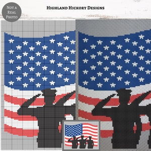 American Soldiers Graph Crochet Pattern C2C, Mini C2c, Tss, Sc, Hdc, Dc ...