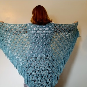 Crochet April Showers Shawl PATTERN ONLY Triangle Shawl Prayer Shawl ...