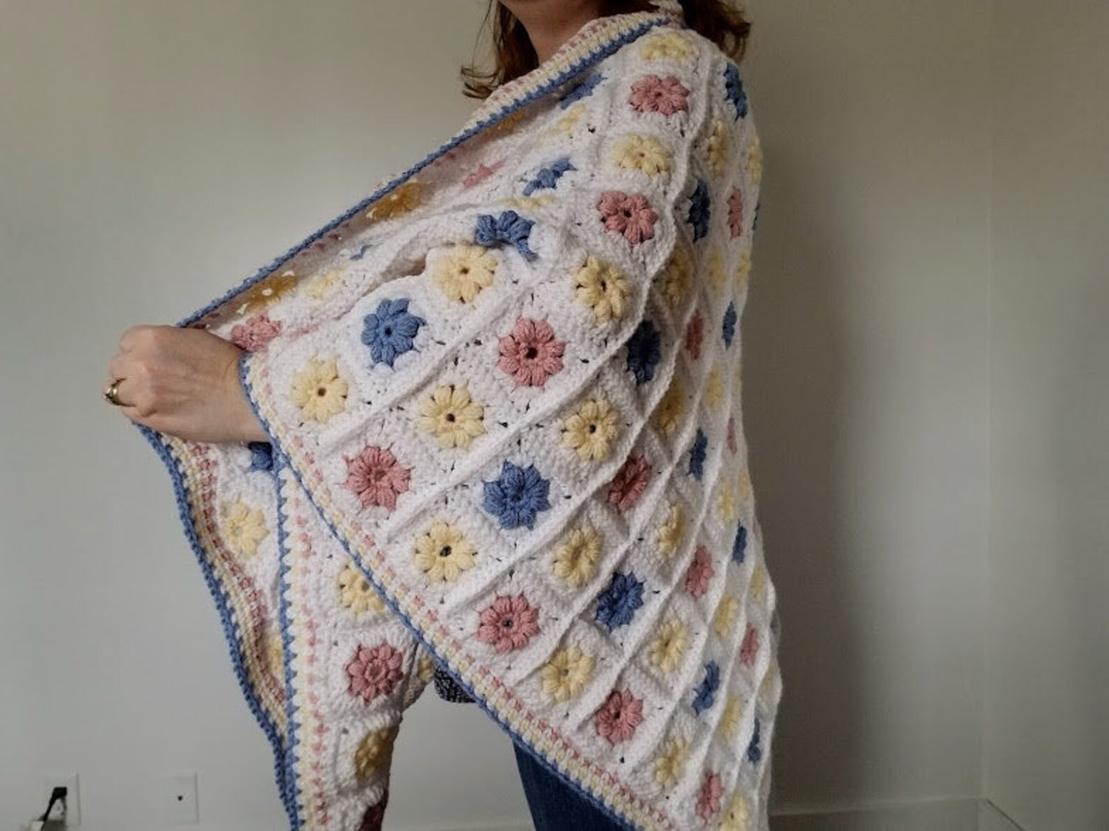 Crochet May Flowers Shawl PATTERN ONLY Youth Child Children Teen ...