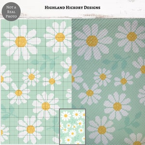 Daisies Graph Crochet Pattern C2C, Mini C2c, Tss, Sc, Hdc, Dc Graphgan ...