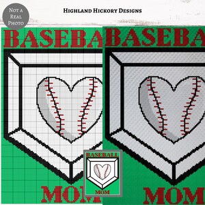 Baseball Mom Graph Crochet Pattern C2C, Mini C2c, Tss, Sc, Hdc, Dc ...
