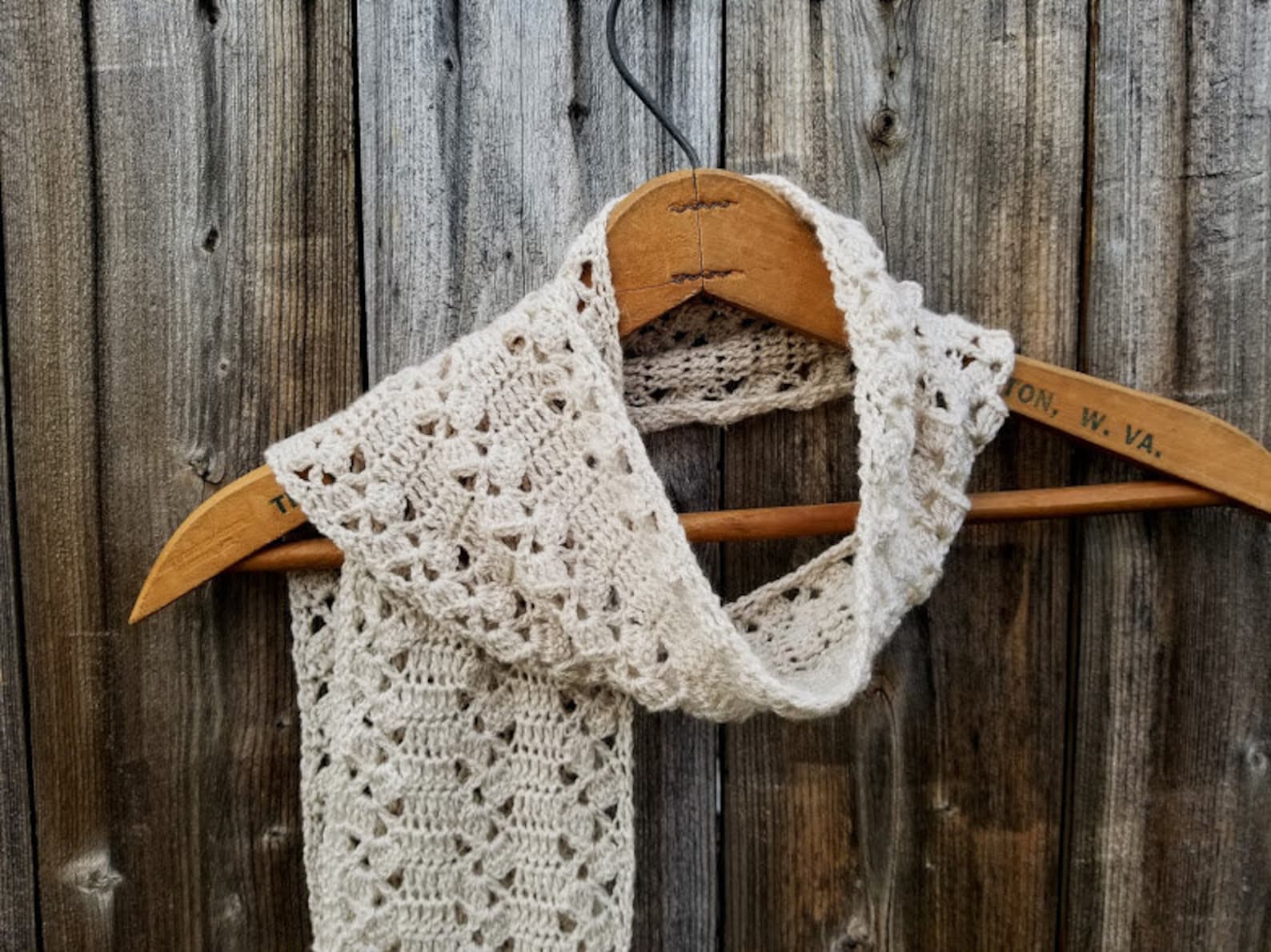 Crochet Rustic Lace Scarf PATTERN ONLY Woman's Infinity - Etsy