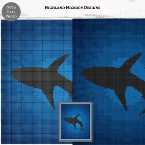 Shark Silhouette Graph Crochet Pattern C2C Graphgan +written ...