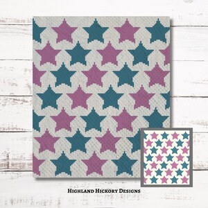 Stars Graph Crochet Pattern C2C, Mini C2c, Tss, Sc, Hdc, Dc Graphgan ...