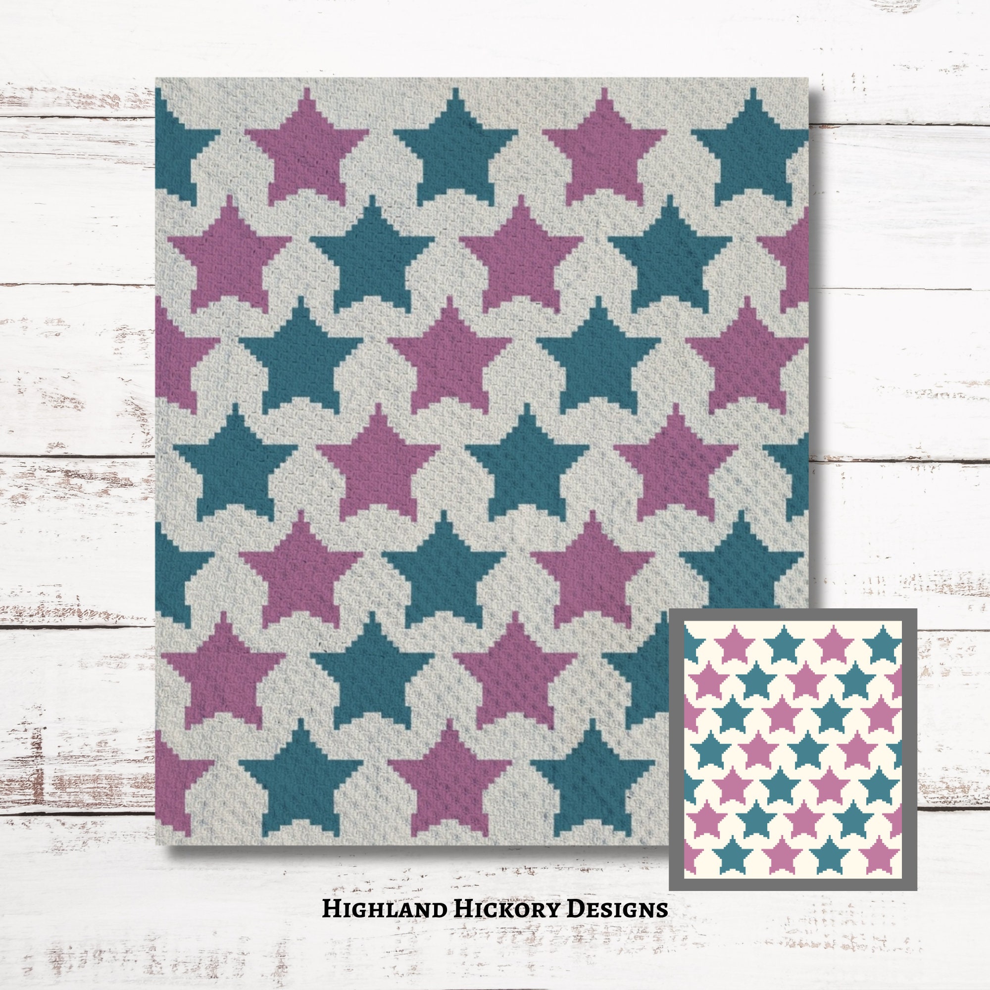 Stars Graph Crochet Pattern C2C, Mini C2c, Tss, Sc, Hdc, Dc Graphgan ...